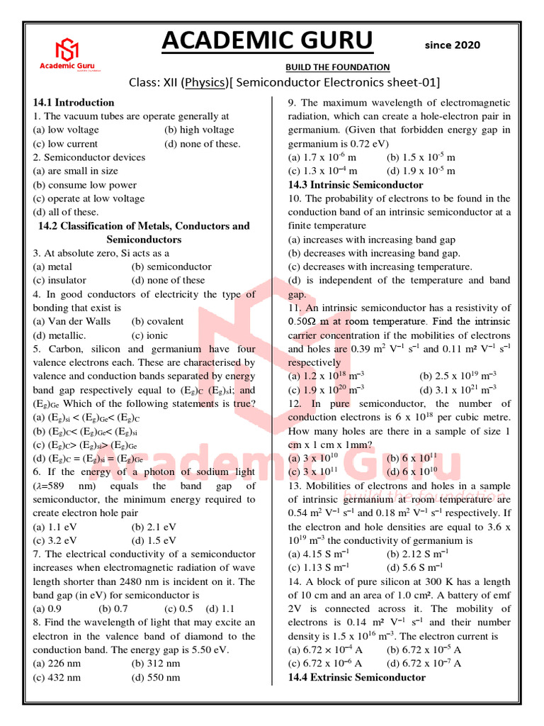 Physics Class 12 Semiconductor Electronics | PDF | P–N Junction | Rectifier