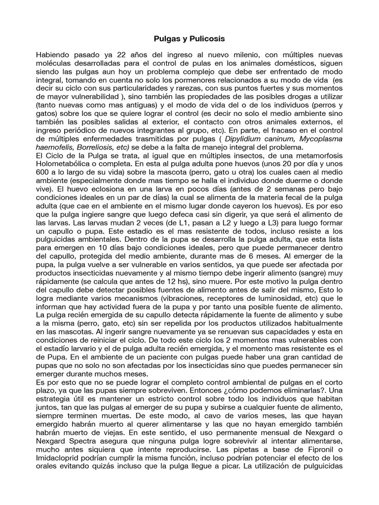 Pulgas y Pulicosis | PDF | Crisálida | Insectos
