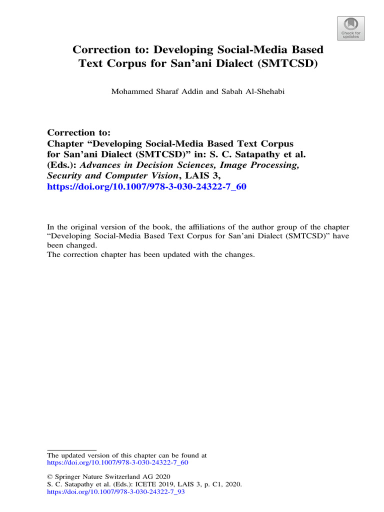 Correction To: Developing Social-Media Based Text Corpus For San 'Ani ...