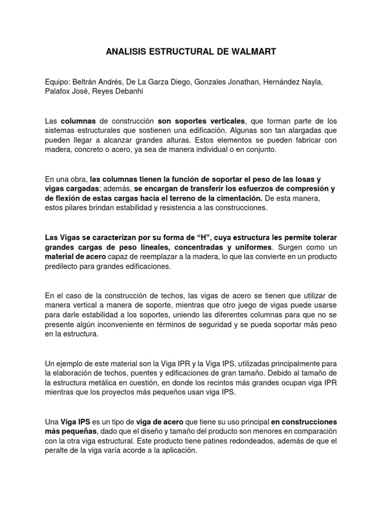 Analisis Estructural de Walmart | Descargar gratis PDF | Braguero ...