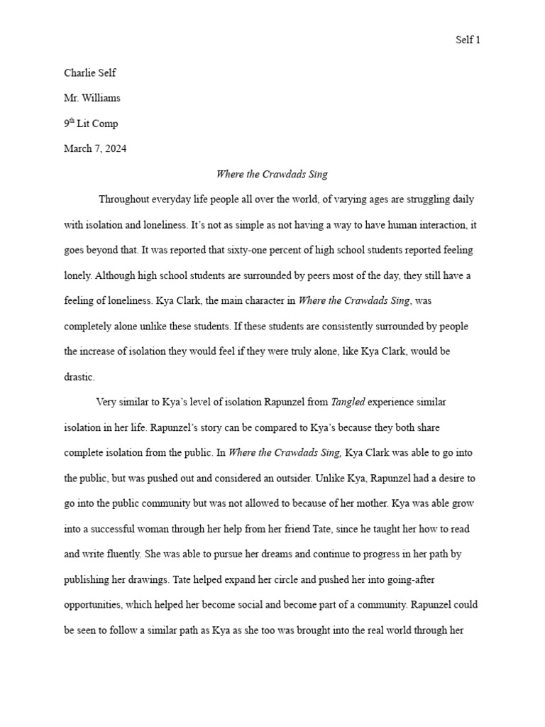 Independent Novel Analysis | PDF | Loneliness | Psychological Concepts