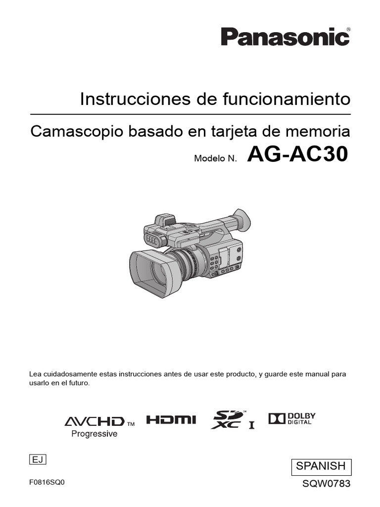 Manual Panasonic Ag-Ac30 | PDF | Hdmi | USB