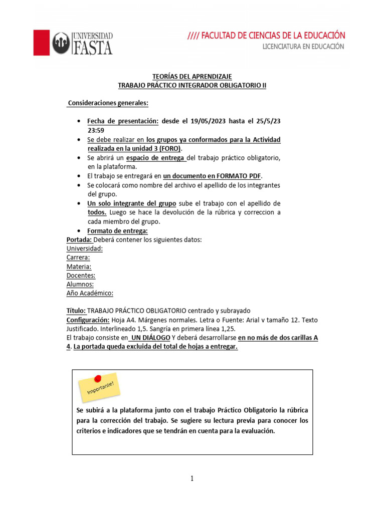 Trab Final Integrador Oblig - 1 - 2023 | PDF