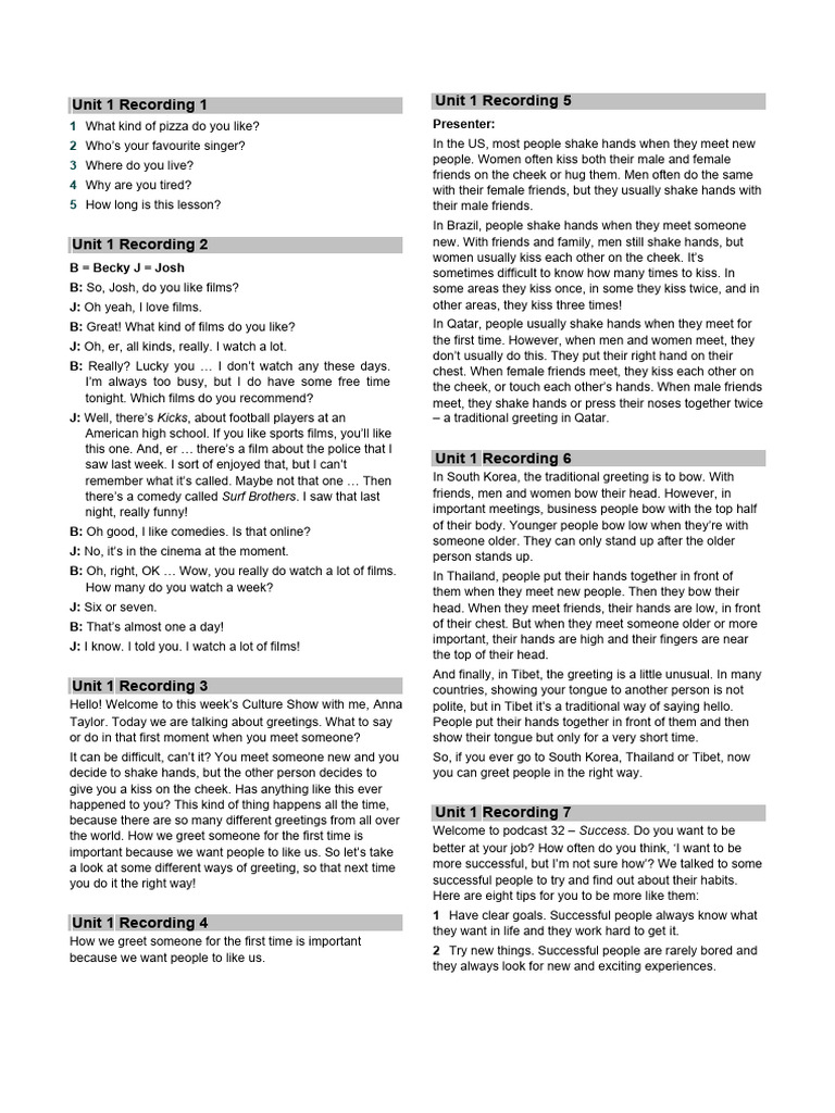 RM A2P SB Audio Scripts | PDF | Foods | Cuisine