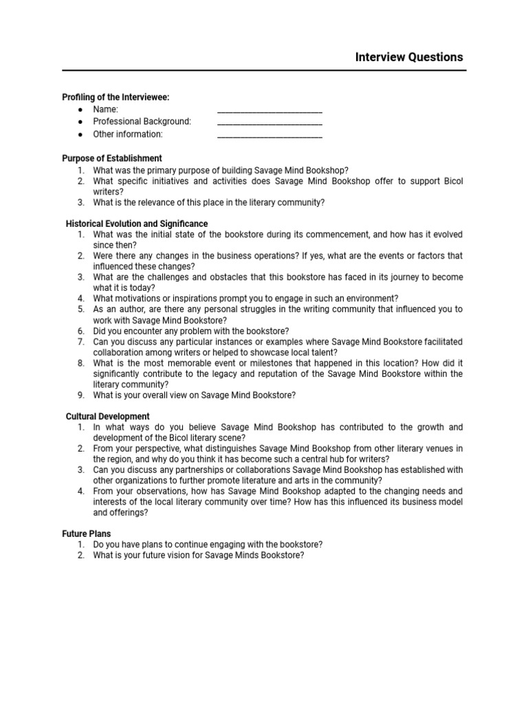 02 Interview Questions Authors | PDF | Human Communication | Liberal ...