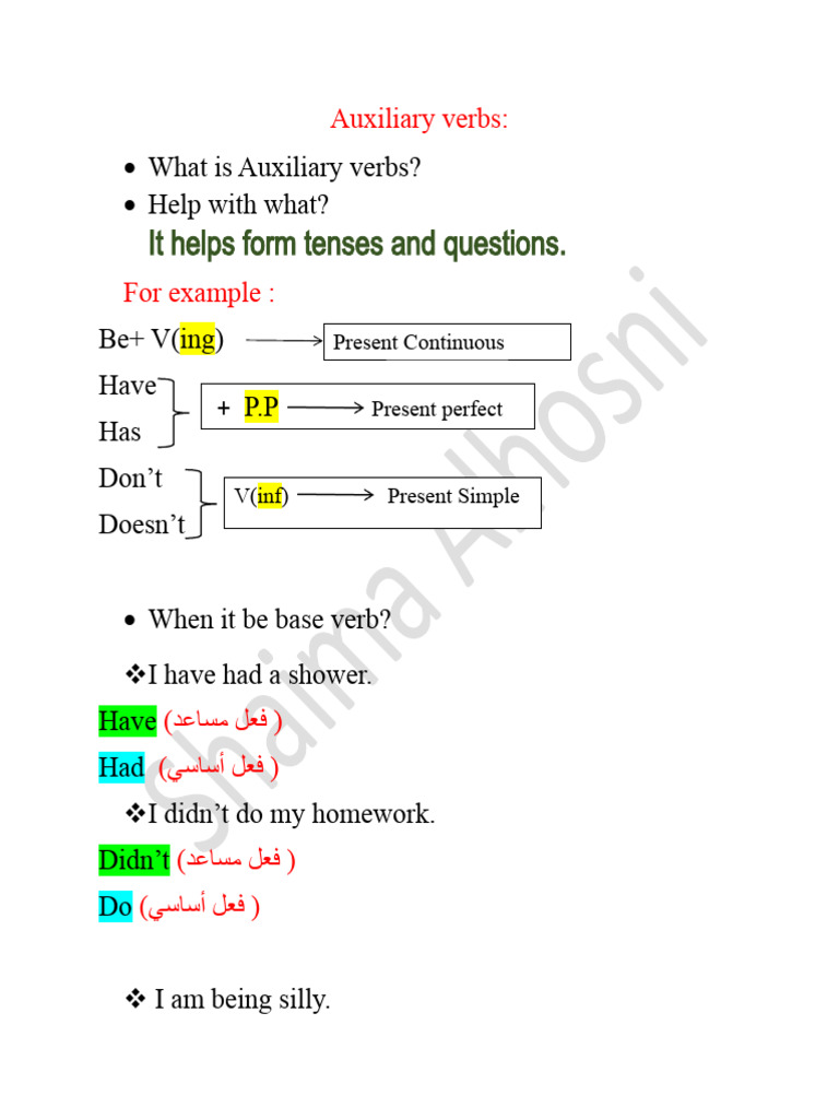Auxiliary Verbs | PDF