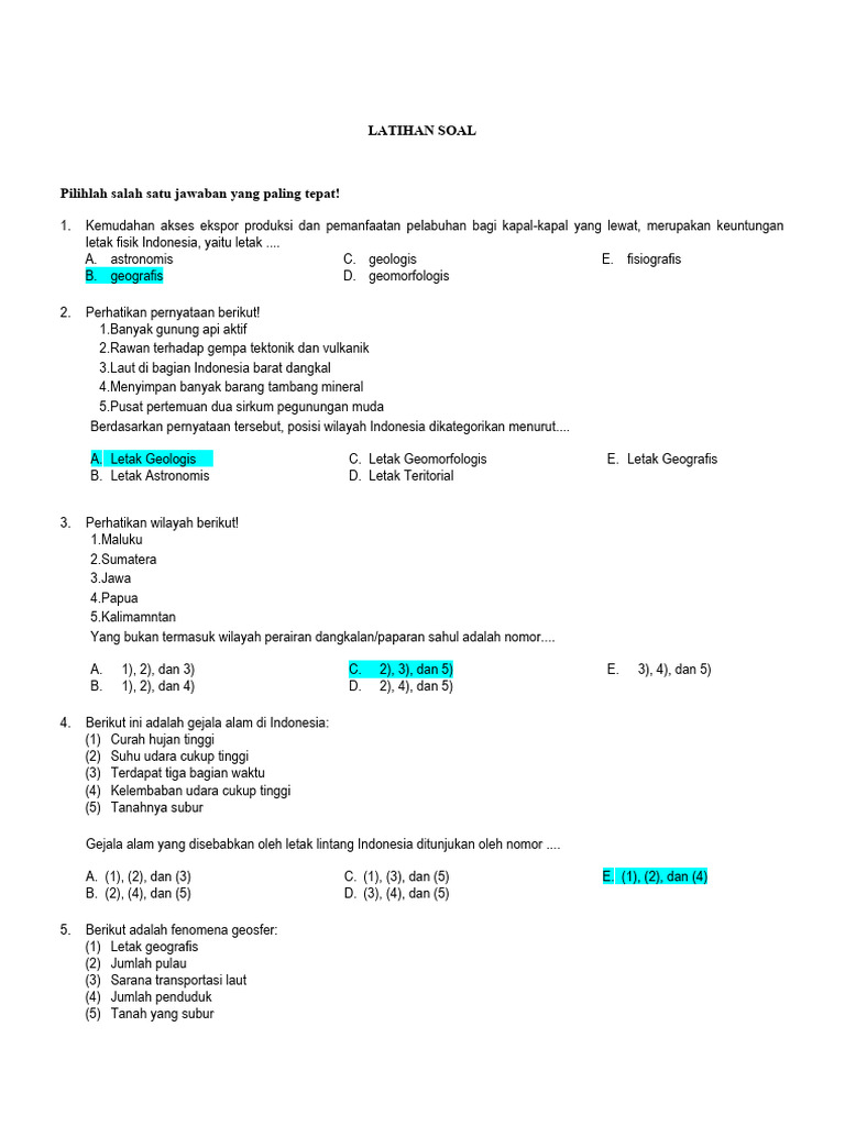 Soal Latihan Latihan Geo | PDF | Sains & Matematika