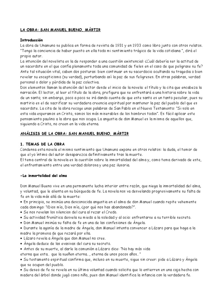San Manuel Bueno, Mártir | PDF | Narración | Novelas