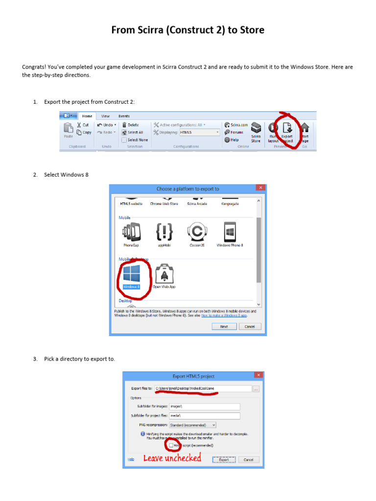 Scirra 2 Store | PDF | Screenshot | Button (Computing)