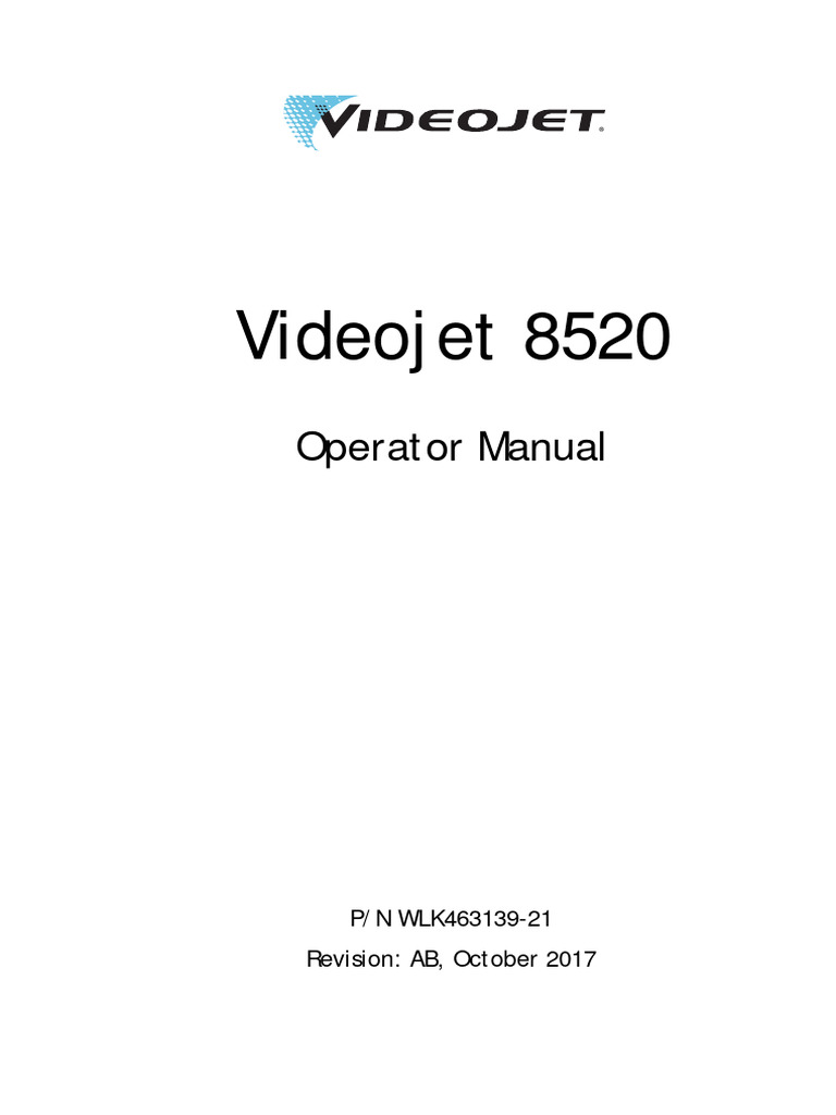 Wlk463139 21 Ab Videojet 8520 Operator Manual en | PDF | Electrical ...