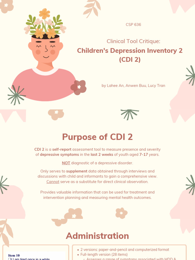 childrens depression inventory 2 cdi-2 | PDF | Major Depressive Disorder | Validity (Statistics)