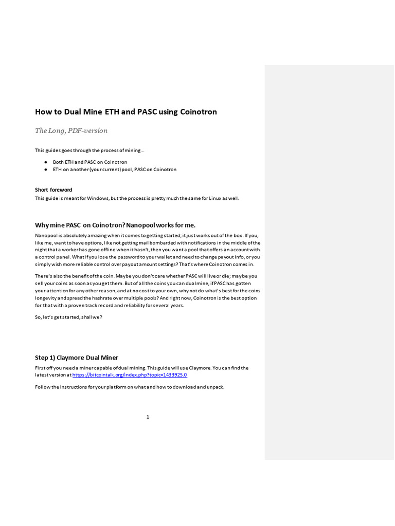 Dual Mining Pascal Coin | PDF | Login | Software