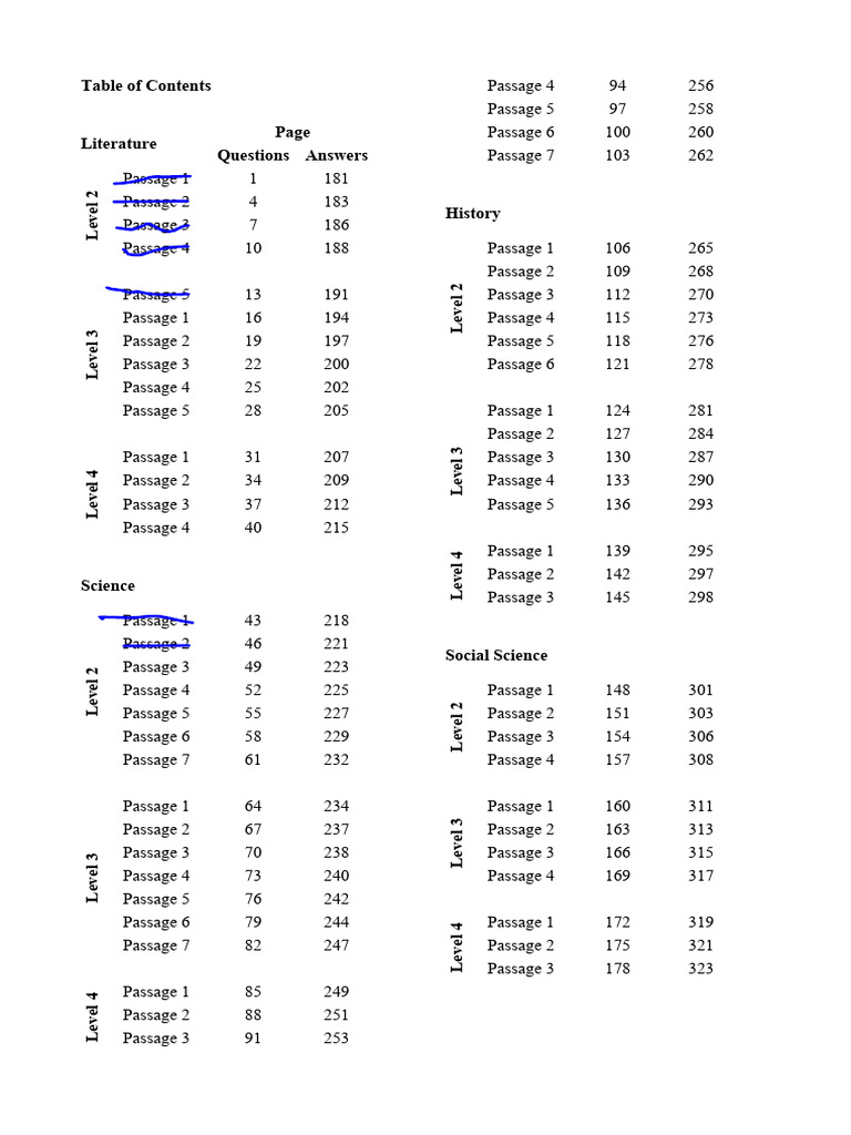 Literature and Science Passages Guide | PDF