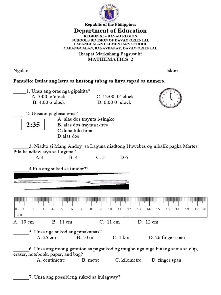 PT - Math 2 - Q4 | PDF