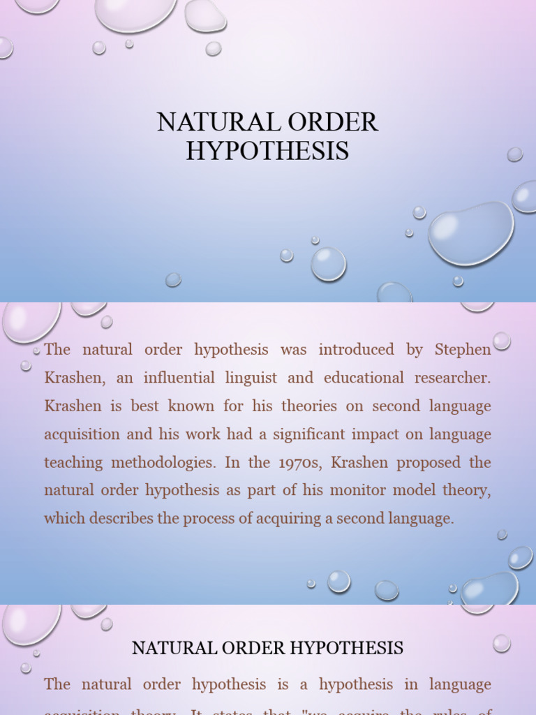 Natural-order-hypothesis | PDF | Language Acquisition | Applied Linguistics
