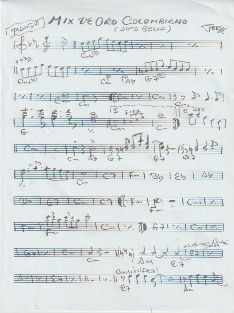 MIX DE ORO COLOMBIANO PIANO ALMA BELLA | PDF