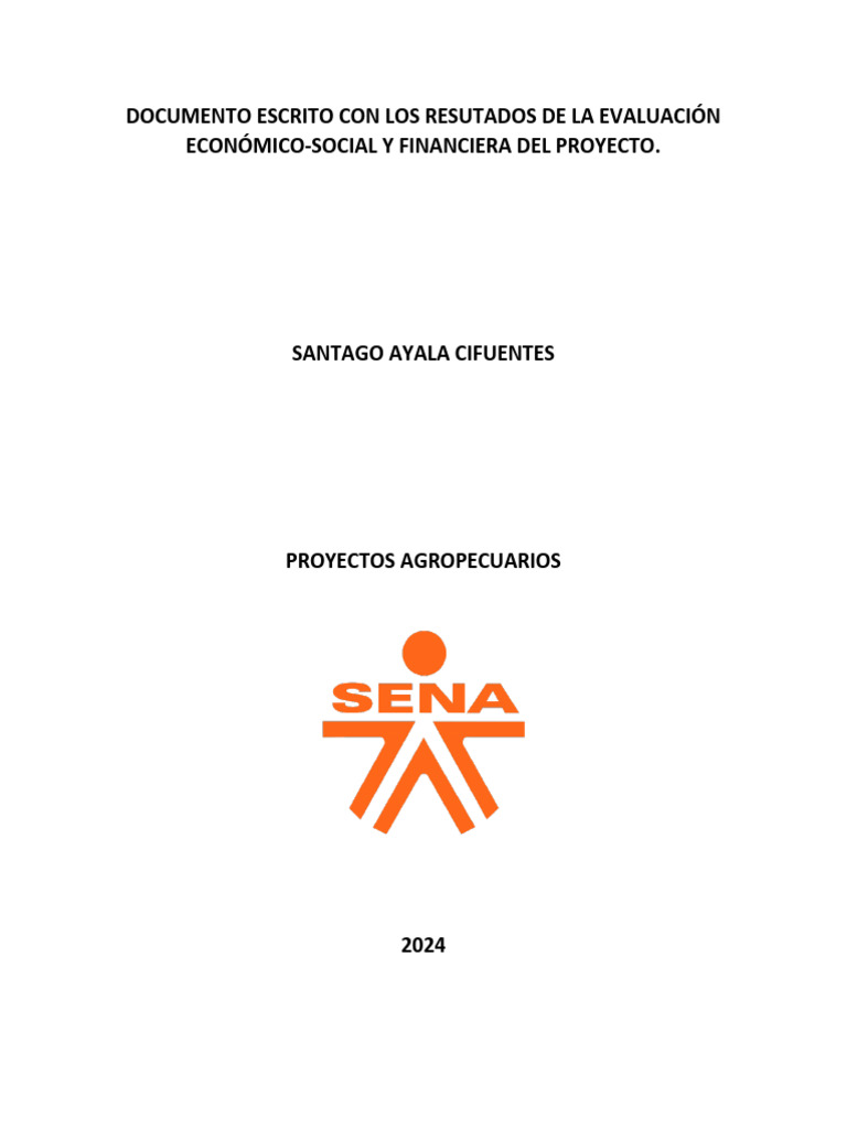 Documento Escrito Con Los Resutados de La Evaluación Económico. | PDF