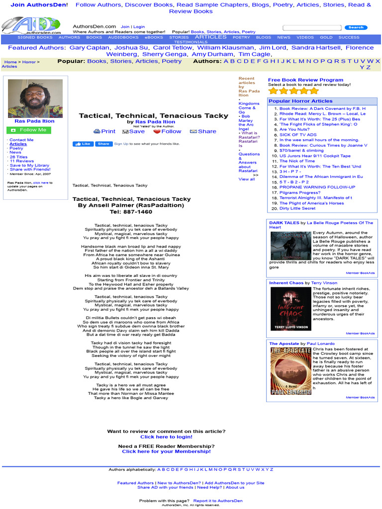 Join AuthorsDen: Discover and Review Books | PDF