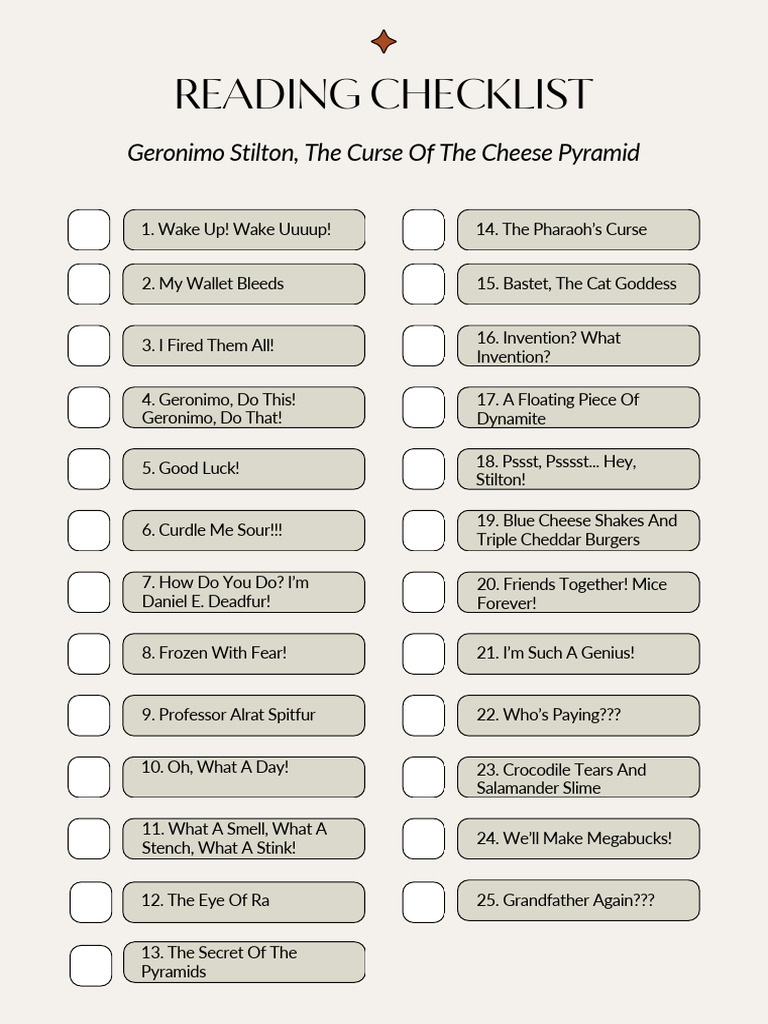 BOOK 2 READING Checklist | PDF