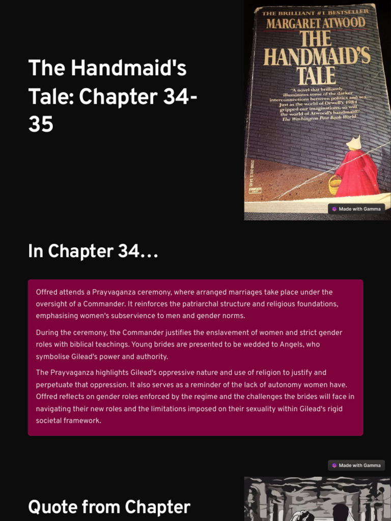 The Handmaids Tale Chapter 34 35 | PDF | Marriage | Gender