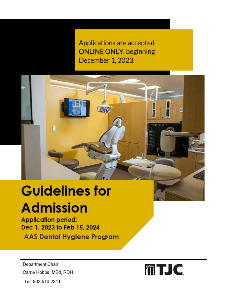 TJC Dental Hygiene Program Admission Guide | PDF | Dental Hygienist ...