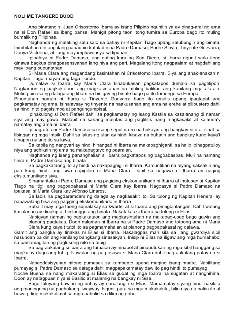 Noli Me Tangere-Buod | PDF