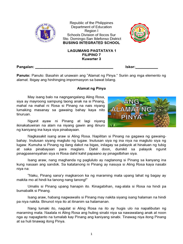 ST2 Q3 in FILIPINO 7 | PDF