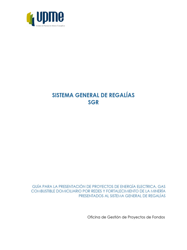 Guia para La Presentacion de Proyectos Del SGR | PDF | Planificación
