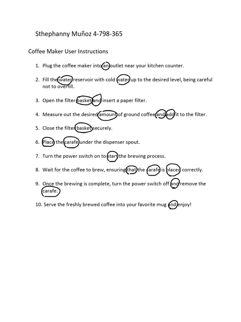 Coffee Maker User Instructions Guide | PDF | Cooking, Food & Wine