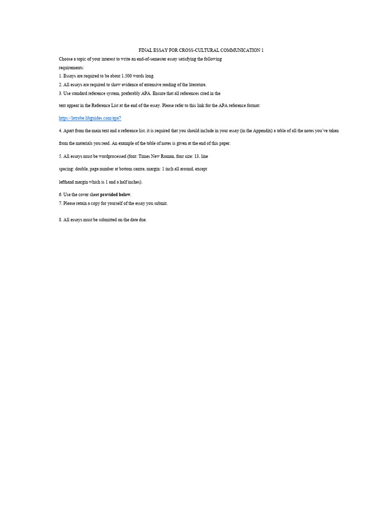 Essay Submission Requirements 2024 | PDF | Writing | Human Communication