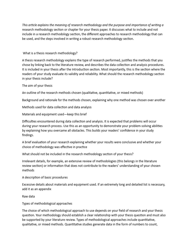 How To Write Research Methodology | PDF | Methodology | Qualitative ...