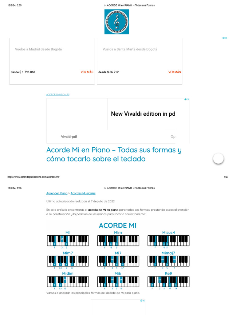 Acorde de Mi en Todas Sus Formas | Descargar gratis PDF | Acorde (Música) | Mano