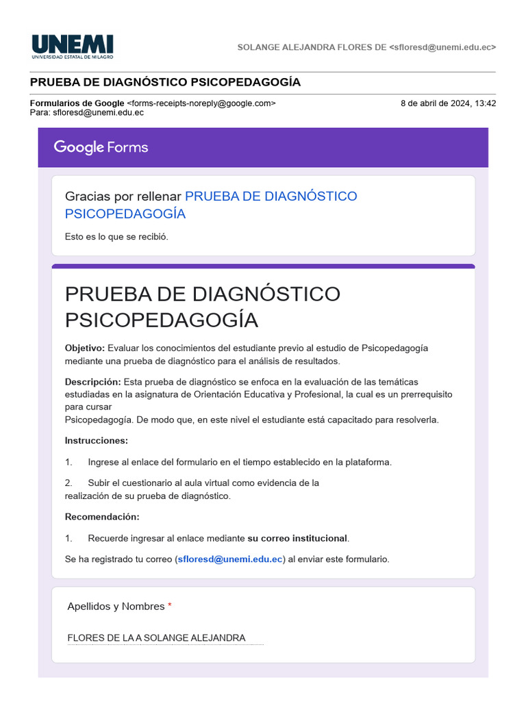 Prueba de Diagnóstico Psicopedagogía | Descargar gratis PDF | Sicología ...