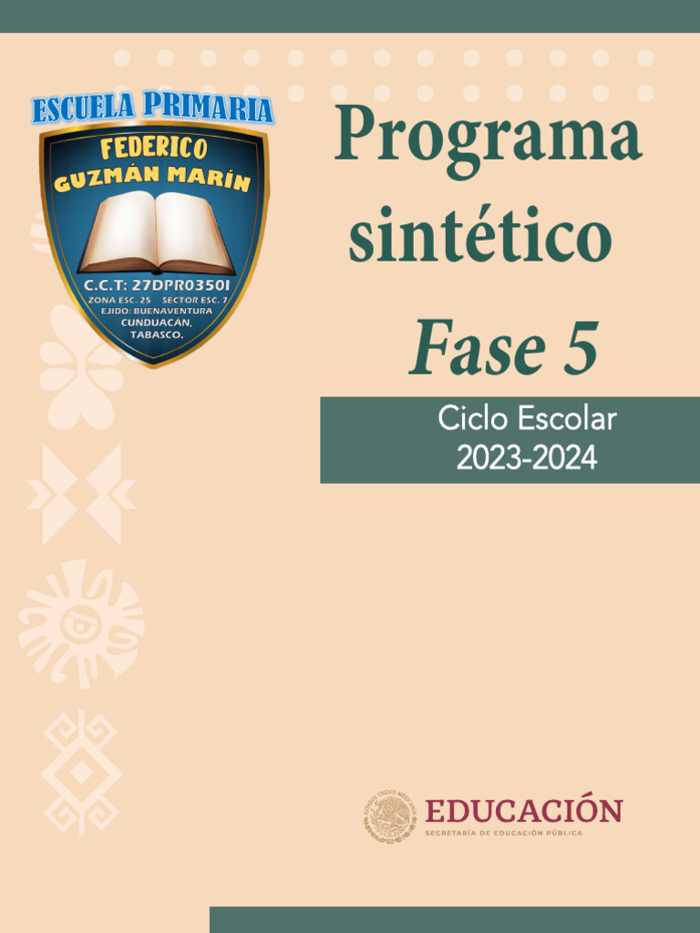 Programa Sintético Fase 5 | PDF | Aprendizaje | Biodiversidad