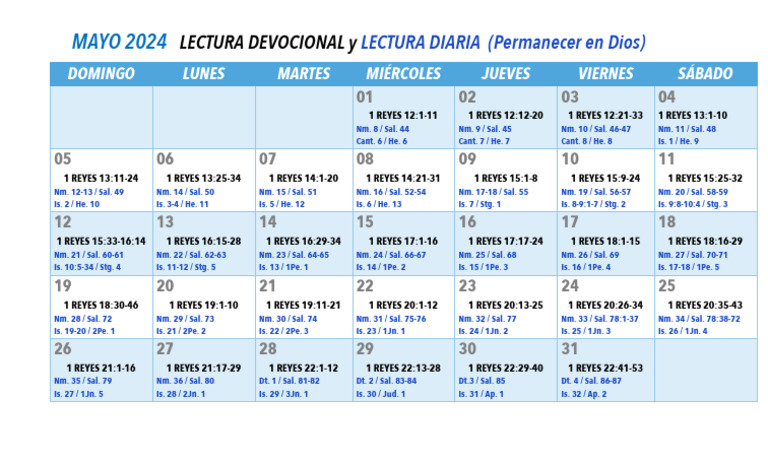 Mayo 2024 Devocional Diario Bíblico | PDF