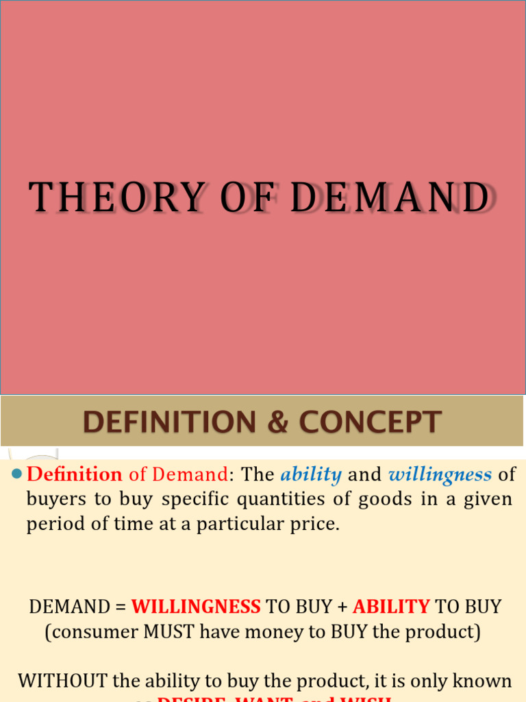 Chapter 2 - Demand Theory | Download Free PDF | Demand | Demand Curve