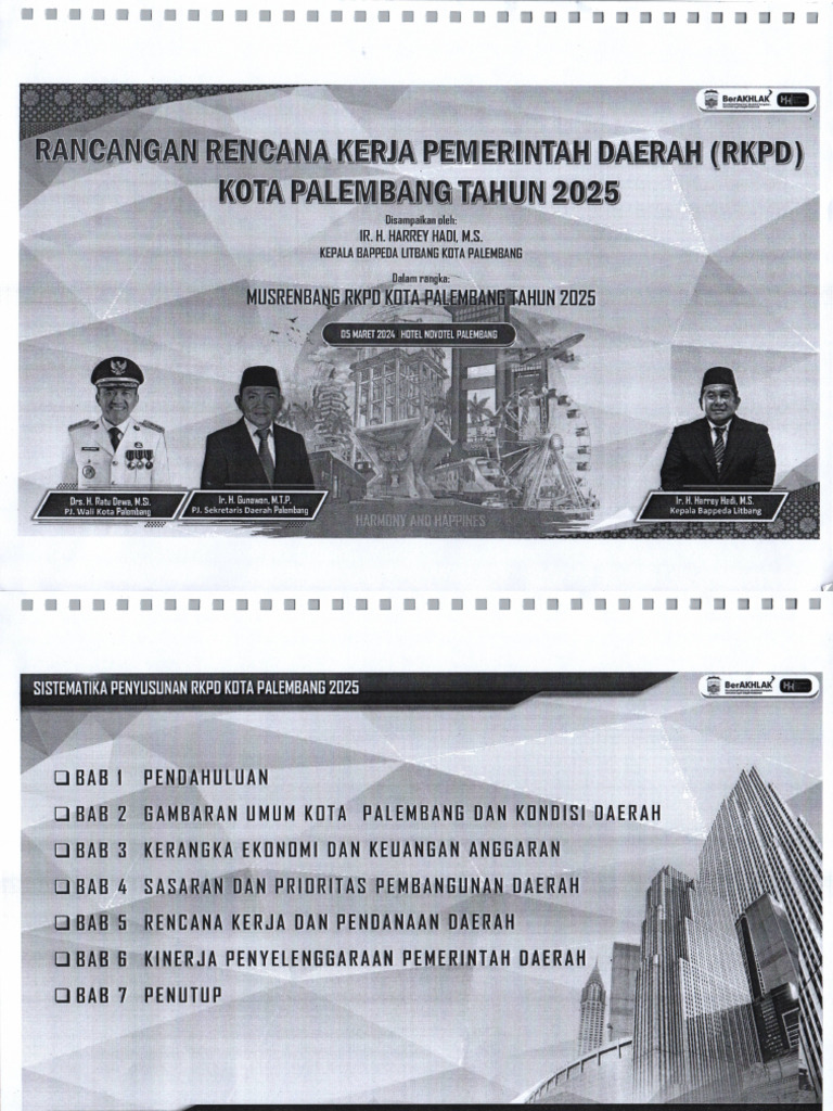 Rancangan Rencana Kerja Pemerintah Daerah (RKPD) Kota Palembang Tahun ...