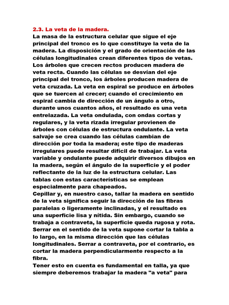 Veta y Contraveta | PDF | Madera | Tallo de la planta