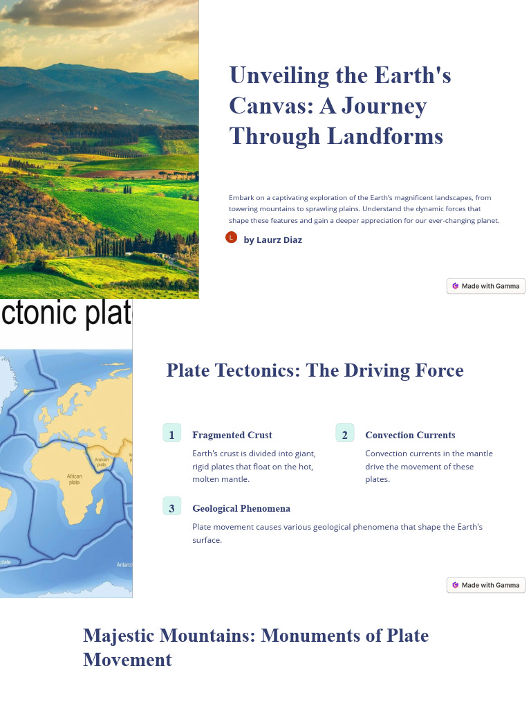 Unveiling The Earths Canvas A Journey Through Landforms | PDF | Plateau ...