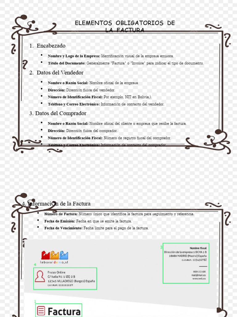Partes de La Factura | PDF | Factura | Industrias de servicio