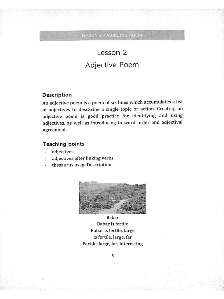 Adjective Poem | PDF