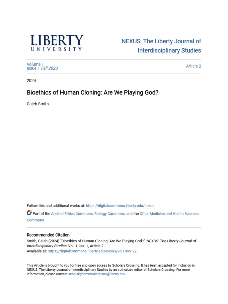 Bioethics of Human Cloning | PDF | Cloning | Bioethics