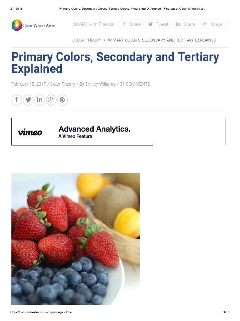 Primary Colors, Secondary Colors, Tertiary Colors | PDF | Color | Blue