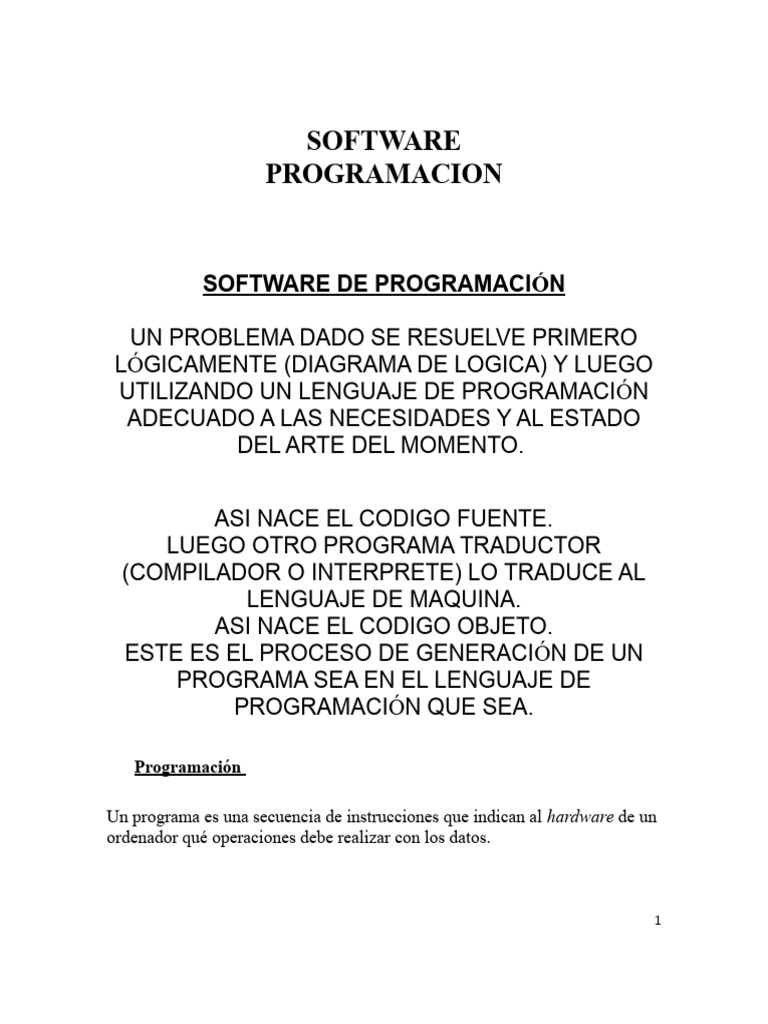 Resumen Clase Software 2 | PDF | Lenguaje de programación | Programación de computadoras