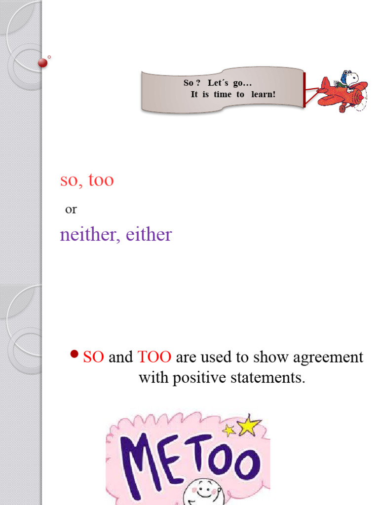 So Too Neither Either Pdf Language Arts Discipline Foreign