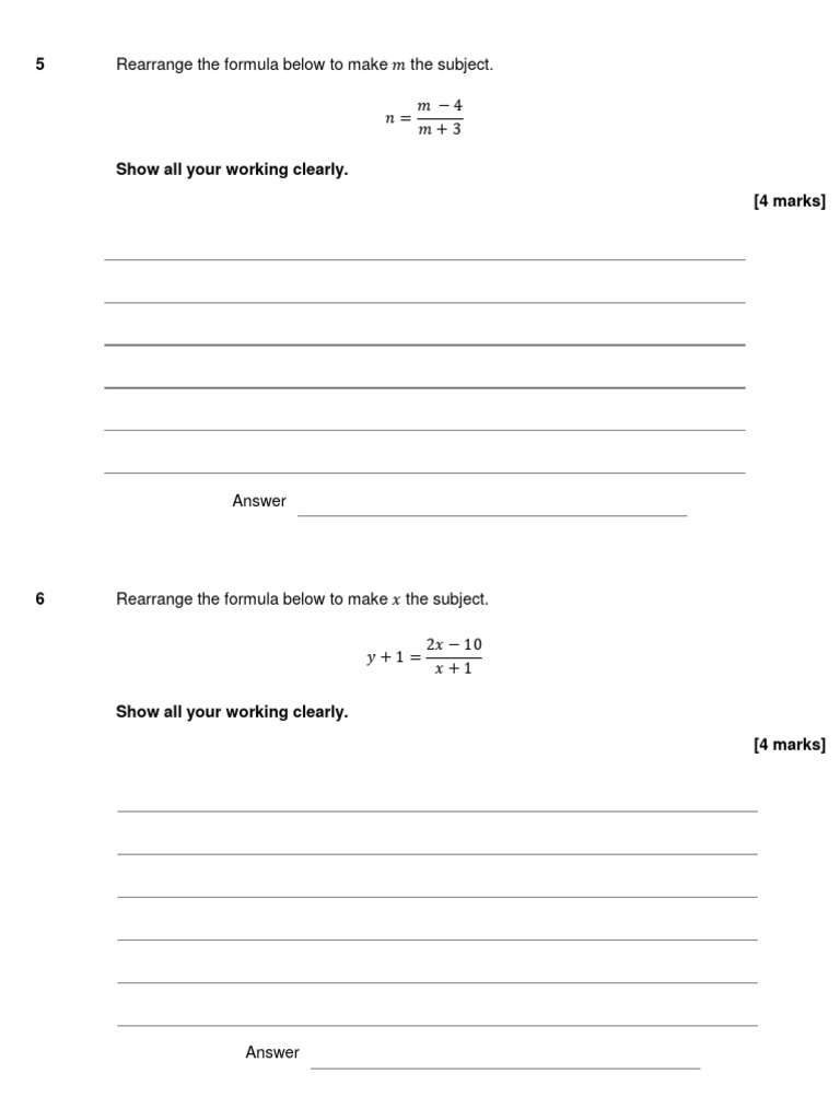 Making Subject | PDF | Mathematics | Equations