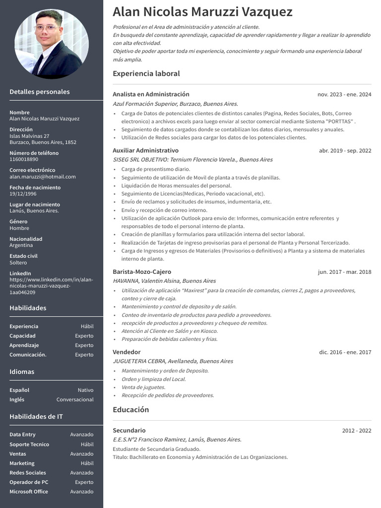 CV Alan Maruzzi 2024 | PDF | Informática