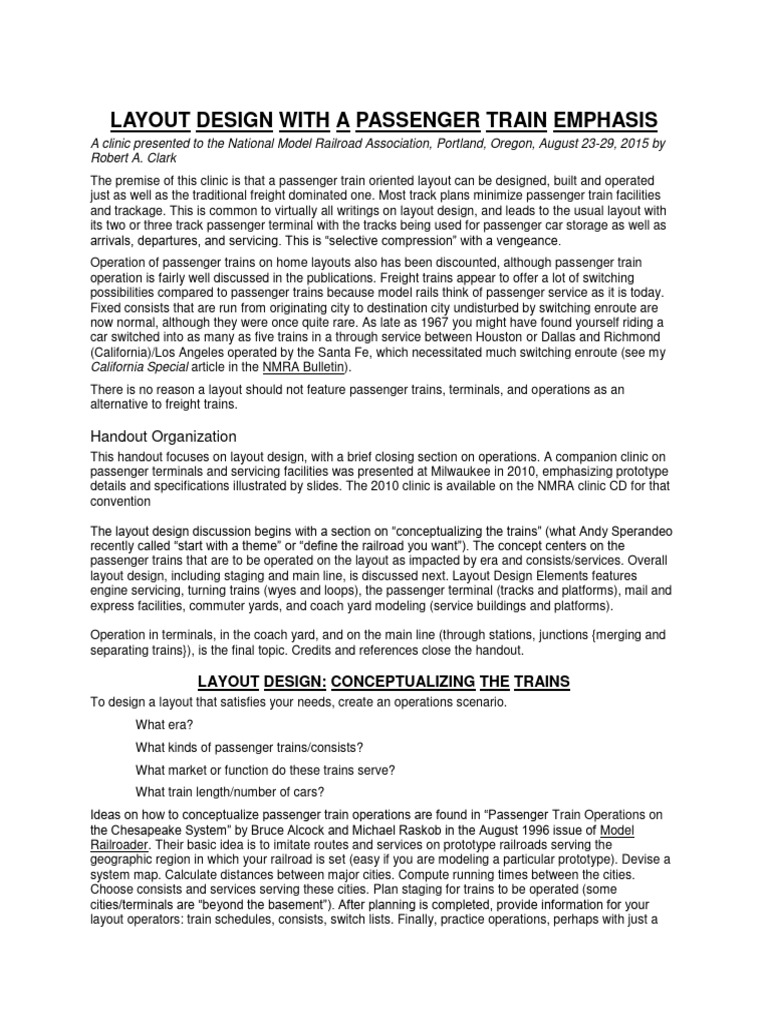 Clark - LD Handout 2015 | PDF | Train | Rail Transport