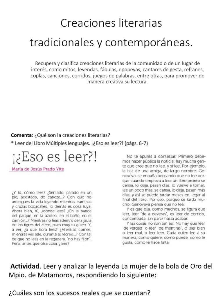 Creaciones Literarias Tradicionales y Contemporáneas-Primero | PDF | Poesía