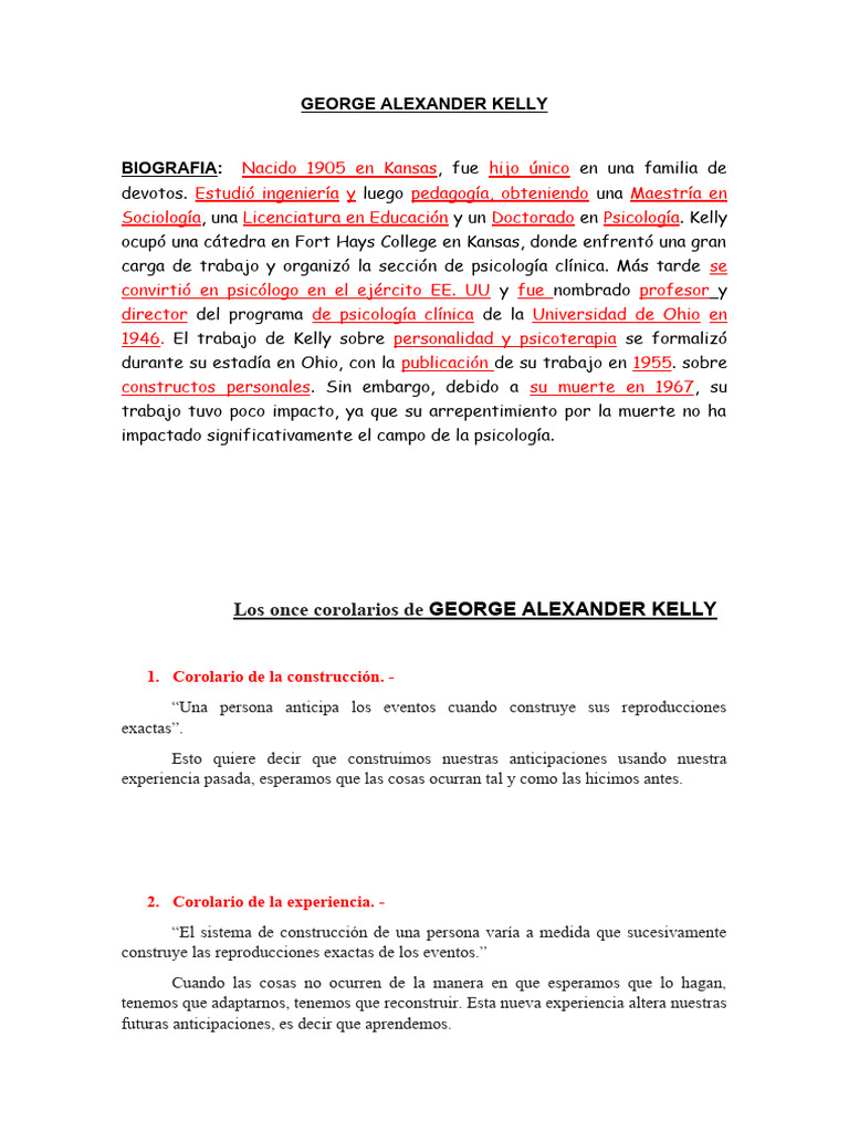 George Alexander Kelly | PDF | Sicología